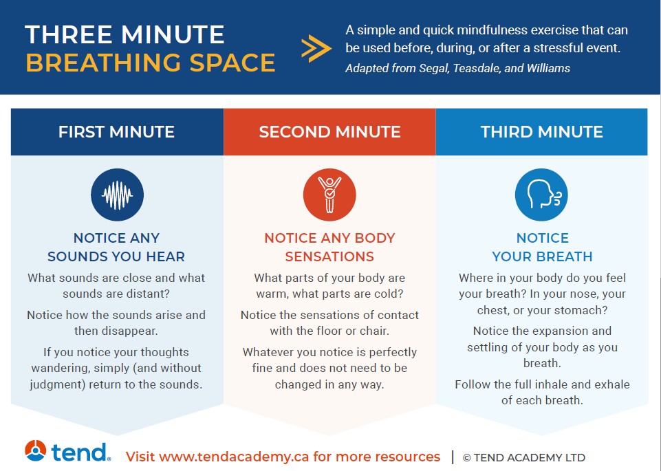 Three Minute Breathing Space The TEND Toolkit
